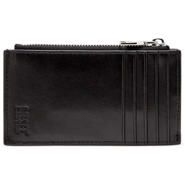 DIESEL® Smooth Leather Zip Card Holder
