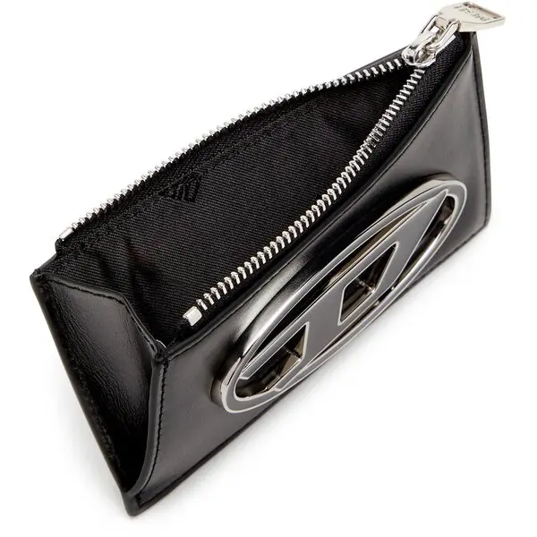 DIESEL® Smooth Leather Zip Card Holder