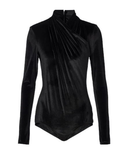 MUGLER Draped Velvet Bodysuit - No