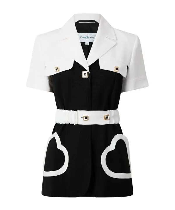 Casablanca And White Color-block Heart Pocket Blazer Dress - No