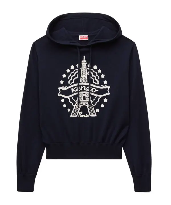Kenzo Eiffel Tower Design' Hoodie In Wool