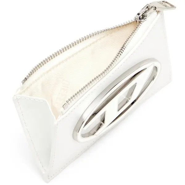 DIESEL® Glossy Leather Zip Card Holder