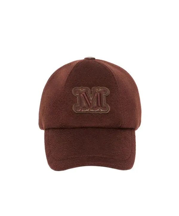 Max Mara Cashmere Double Drap Baseball Cap - Rust-red