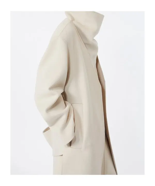 Sportmax Long Pure Wool Coat - Powder