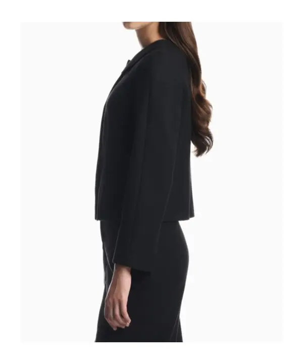 Emporio Armani Blazer In Wool Blend With Metallic Studs And Rounded Collar