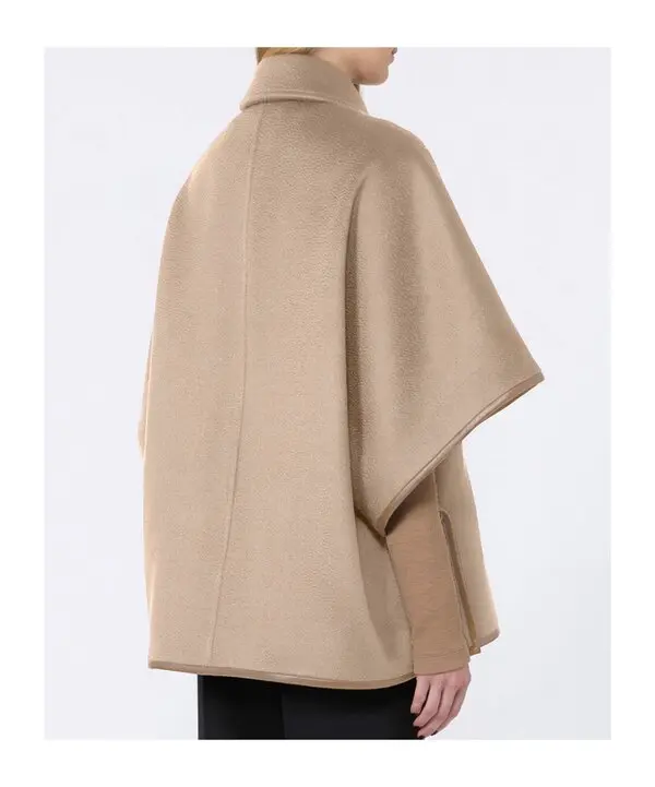 Max Mara Long Cropped Cape In Cashmere Drap