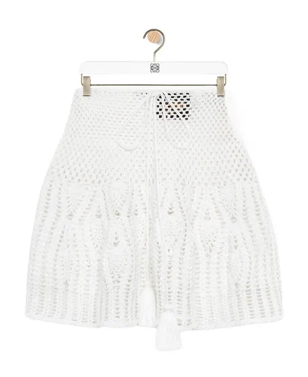 Loewe Crochet Mini Skirt In Cotton