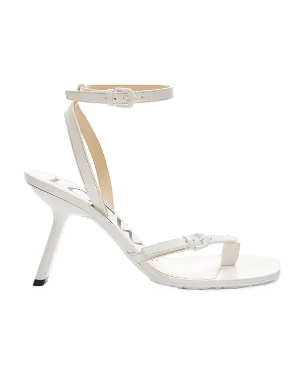 Loewe Petal Stiletto Sandal In Lambskin - White
