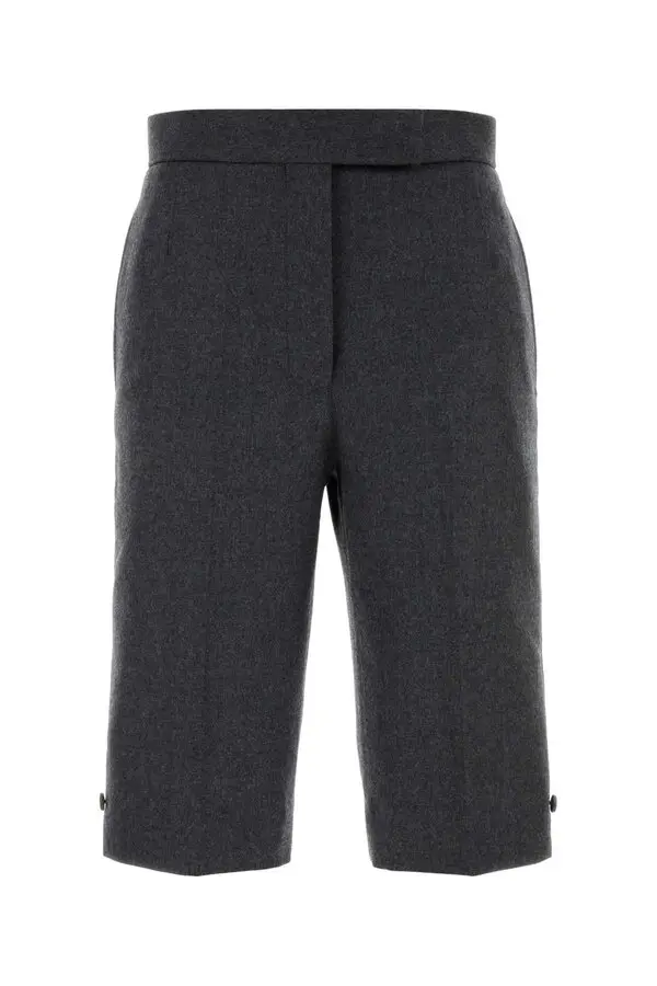 Thom Browne Graphite Wool Bermuda Shorts - Gray