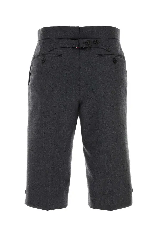 Thom Browne Graphite Wool Bermuda Shorts