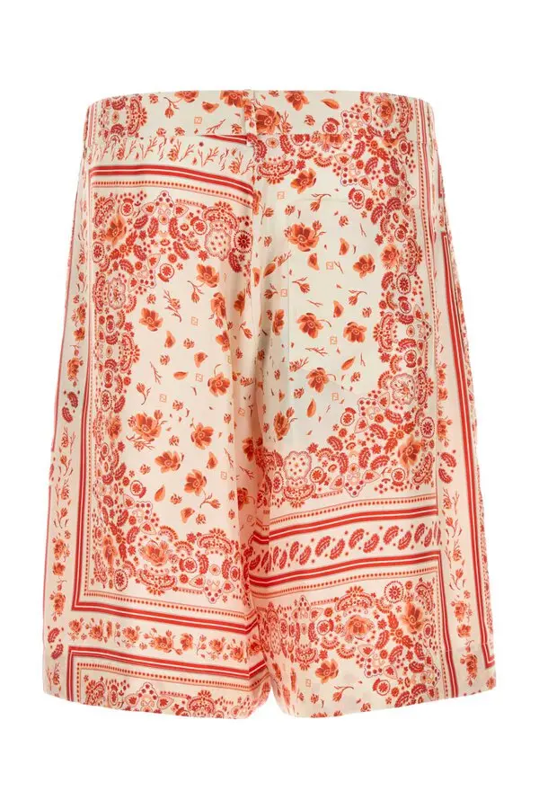 Fendi Printed Silk Bermuda Shorts
