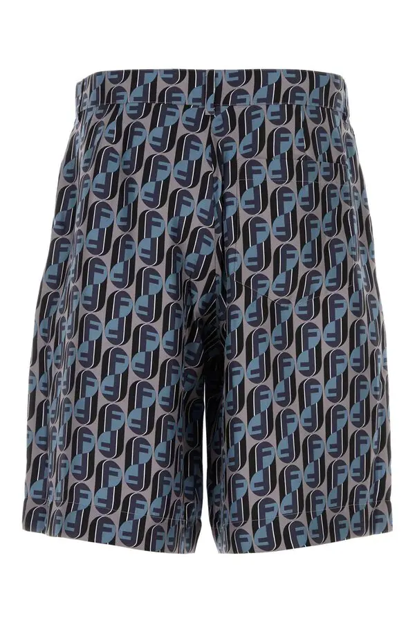 Fendi Printed Silk Bermuda Shorts - Multicolor