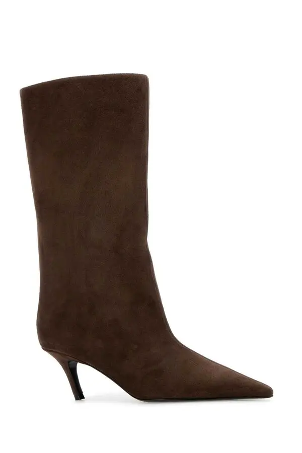 Amina Muaddi Suede Fiona Boots