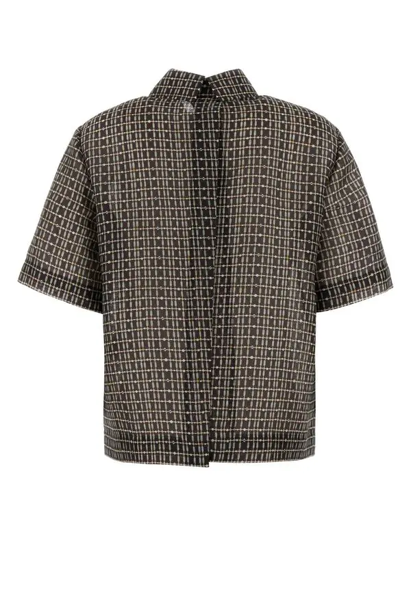 Fendi Printed Silk Blend Polo Shirt