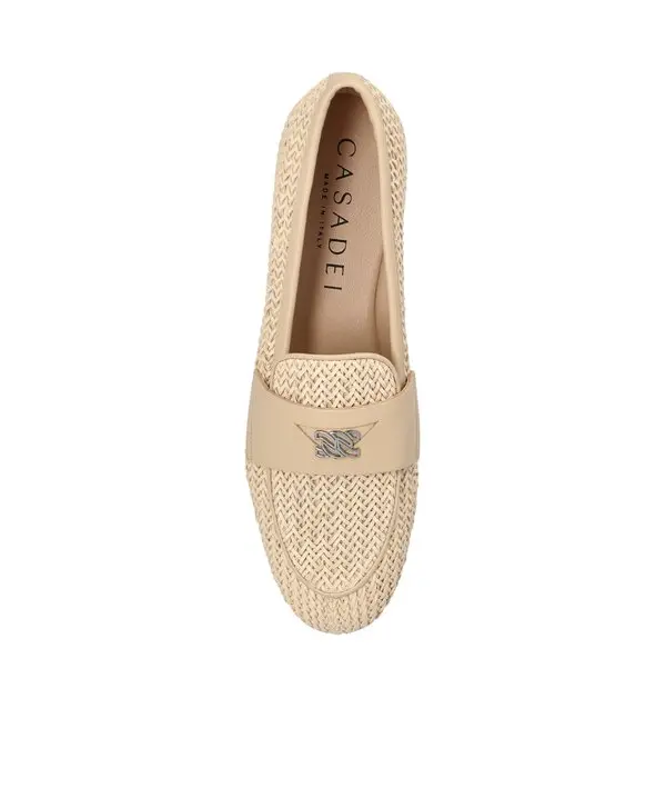 Casadei Round Head Loafer Shoes - Cream