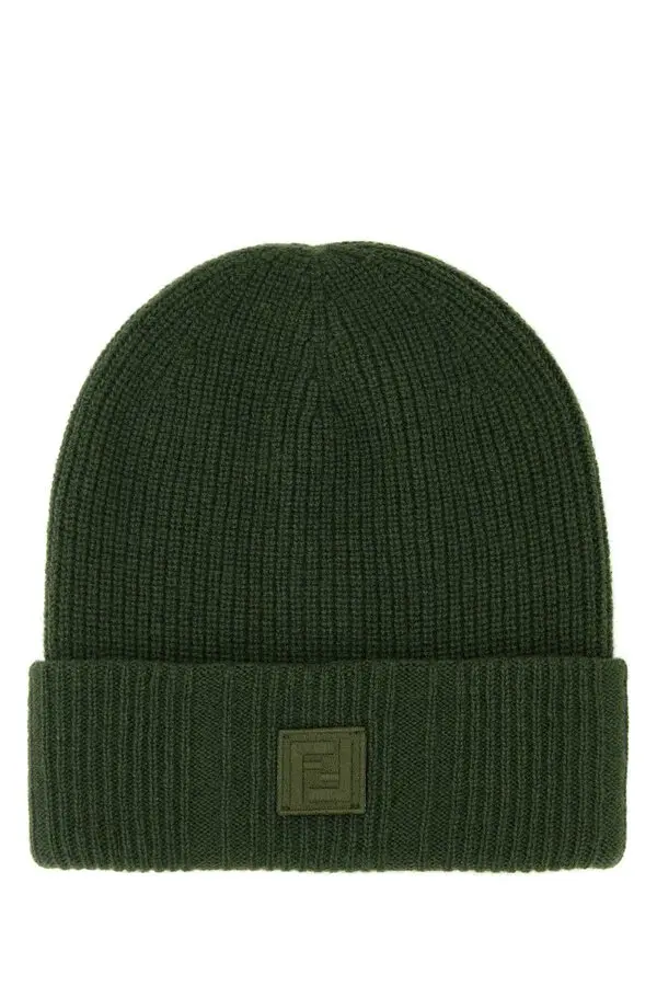 Fendi Wool Blend Beanie Hat - Green