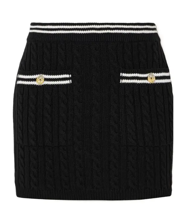 Alessandra Rich Cotton-knit Striped Mini Skirt
