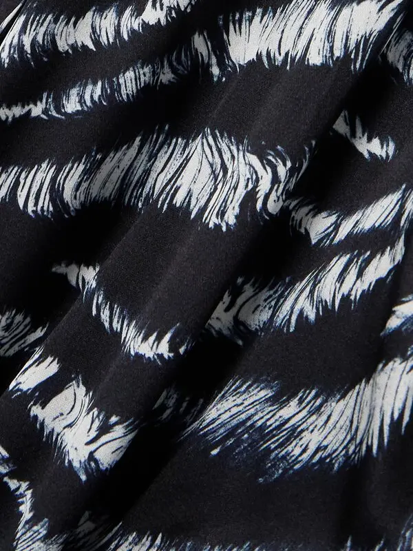 Attico Zebra-print Satin Shirt Dress