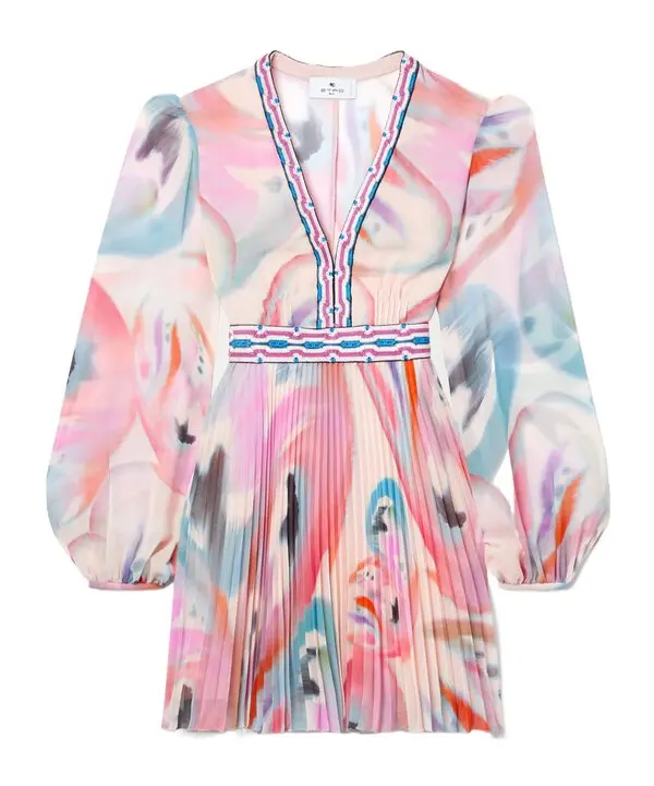 Etro Butterfly Wing Print Chiffon Dress