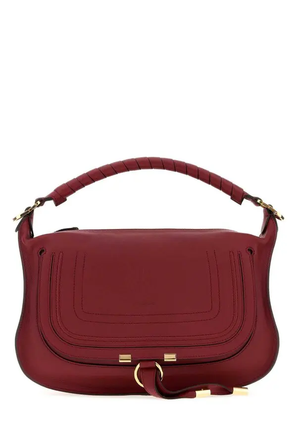 Chloé Tiziano Leather Small Marcie Shoulder Bag - Red
