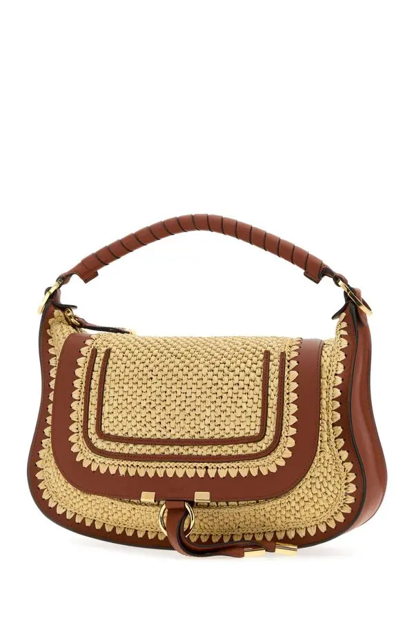 Chloé Raffia Small Marcie Shoulder Bag - Brown