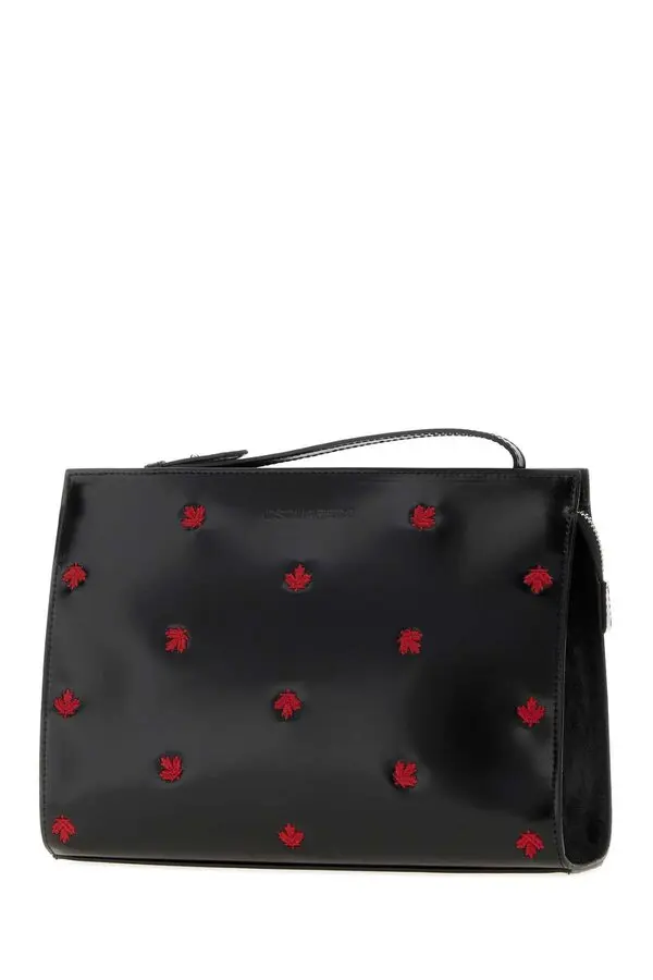 Dsquared2 Leather Maple Leaf Clutch