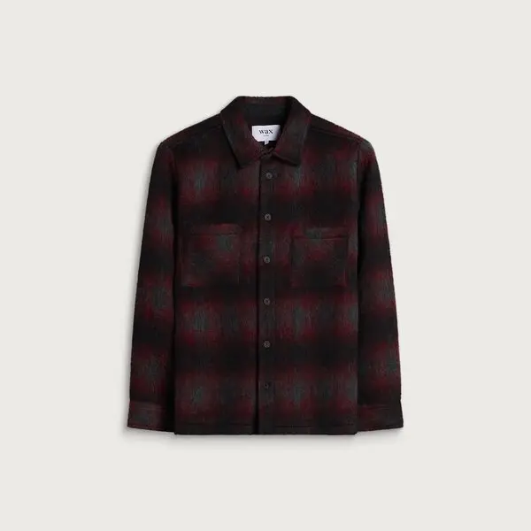 WAX LONDON Whiting Wool Blend Elm Check Overshirt