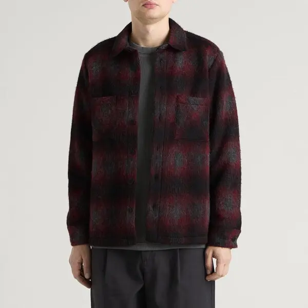 WAX LONDON Whiting Wool Blend Elm Check Overshirt
