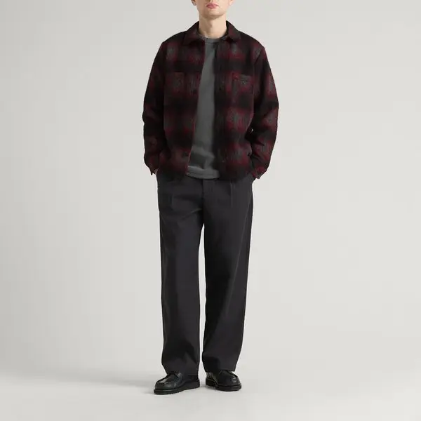WAX LONDON Whiting Wool Blend Elm Check Overshirt