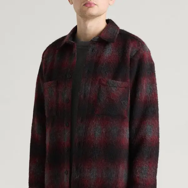 WAX LONDON Whiting Wool Blend Elm Check Overshirt