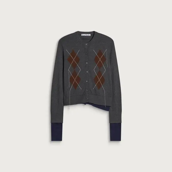 Acne Studios Kohona Silky Wool Cardigan - Dark Grey/multi