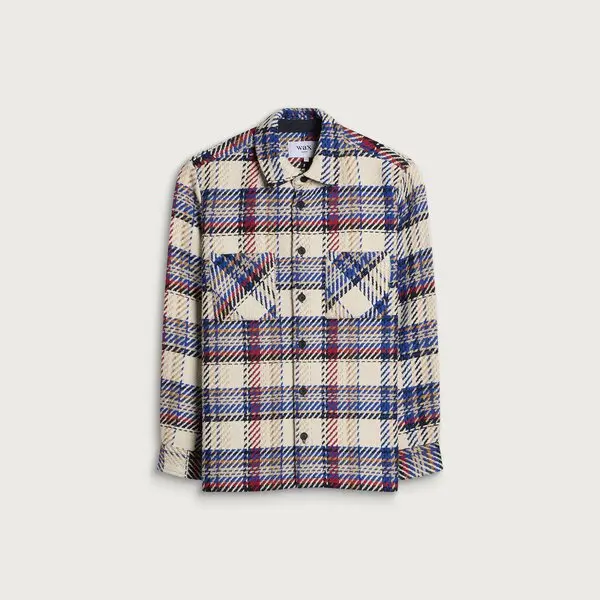 WAX LONDON Whiting Jazz Weave Overshirt