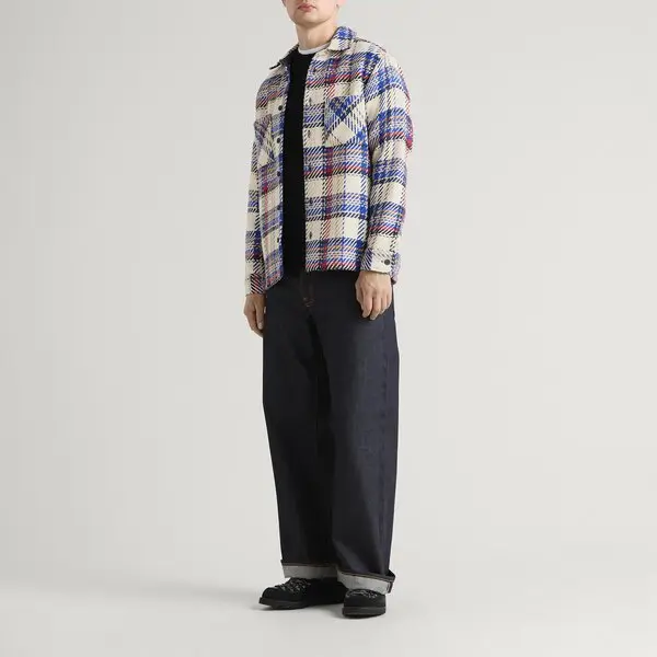 WAX LONDON Whiting Jazz Weave Overshirt