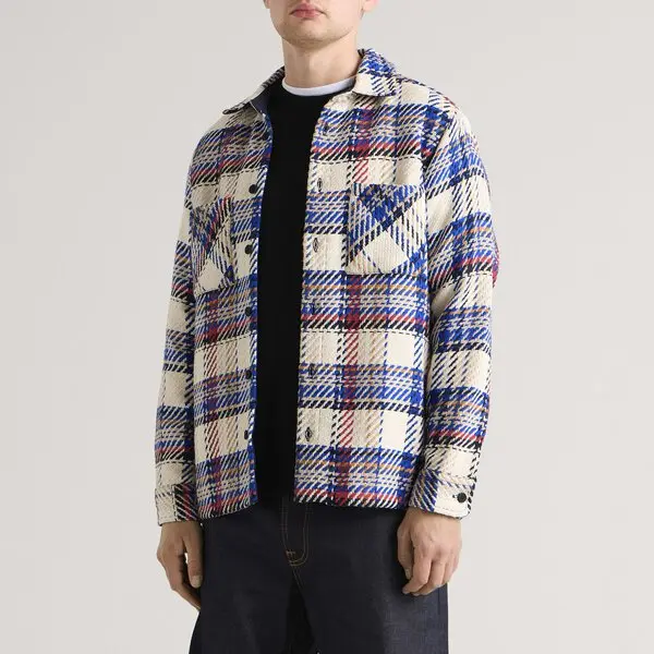 WAX LONDON Whiting Jazz Weave Overshirt