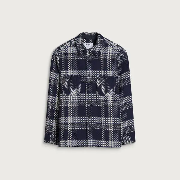 WAX LONDON Whiting Plaid Weave Overshirt