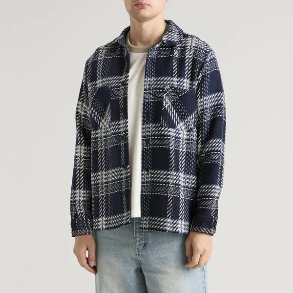 WAX LONDON Whiting Plaid Weave Overshirt