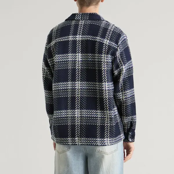 WAX LONDON Whiting Plaid Weave Overshirt