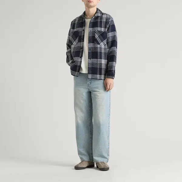 WAX LONDON Whiting Plaid Weave Overshirt