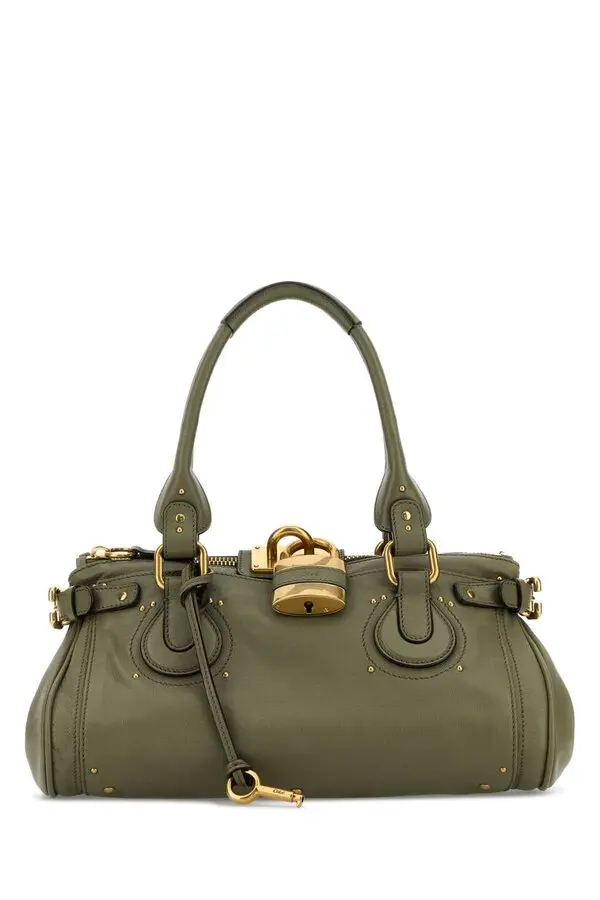 Chloé Army Leather Paddington Shoulder Bag - Green