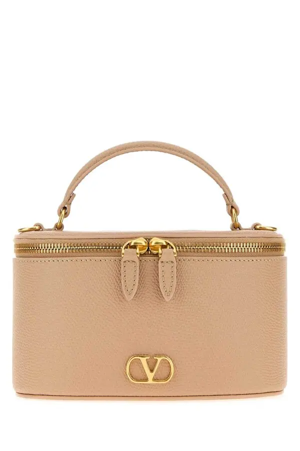 Valentino Garavani Skin Leather Vlogo Signature Handbag - Pink