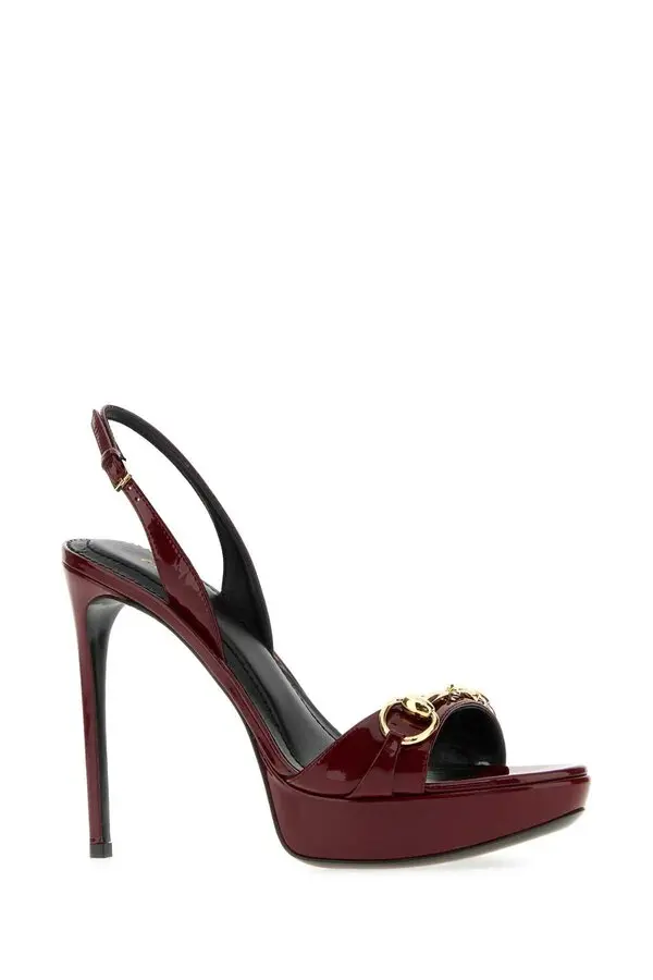 Gucci Burgundy Leather Donna Sandals