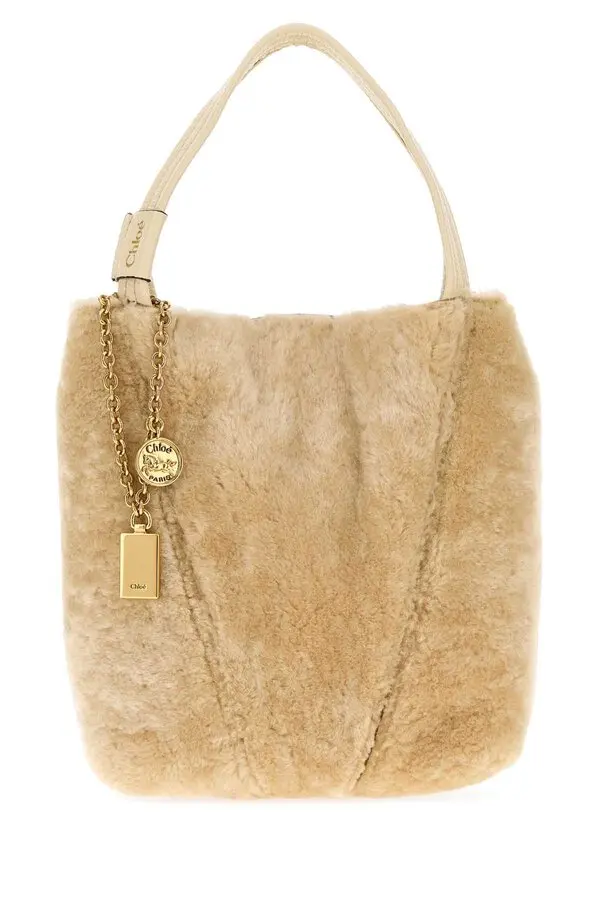 Chloé Ivory Shearling Ã¨ Spin Handbag - Brown
