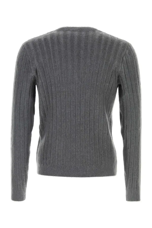 Fendi Dark Grey Stretch Mohair Blend Sweater - Gray