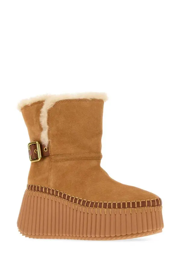 Chloé Caramel Suede Nama Ankle Boots