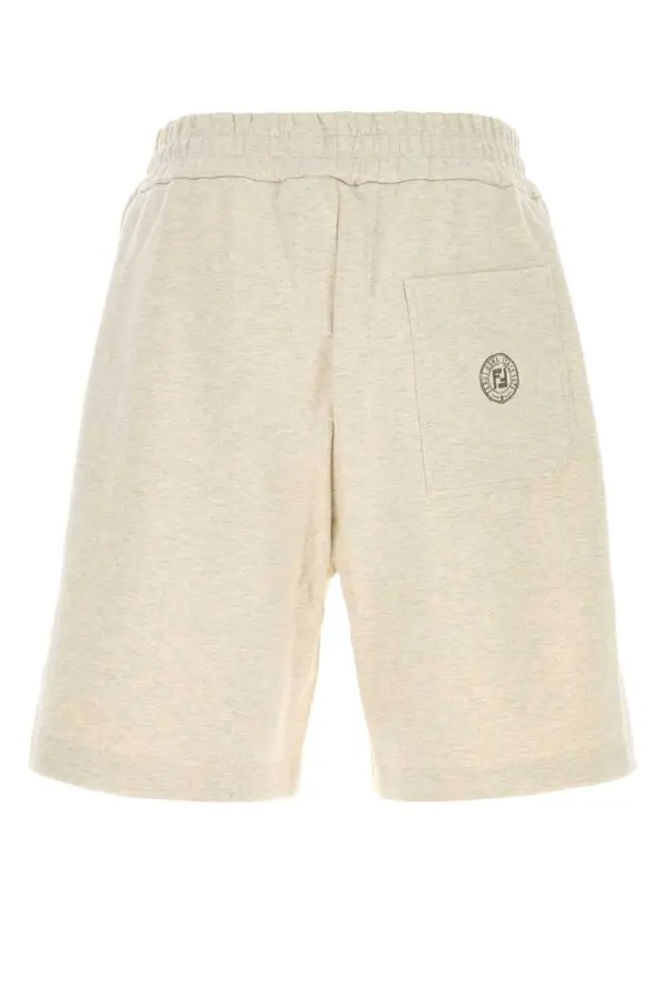 Fendi Melange Cream Cotton Bermuda Shorts
