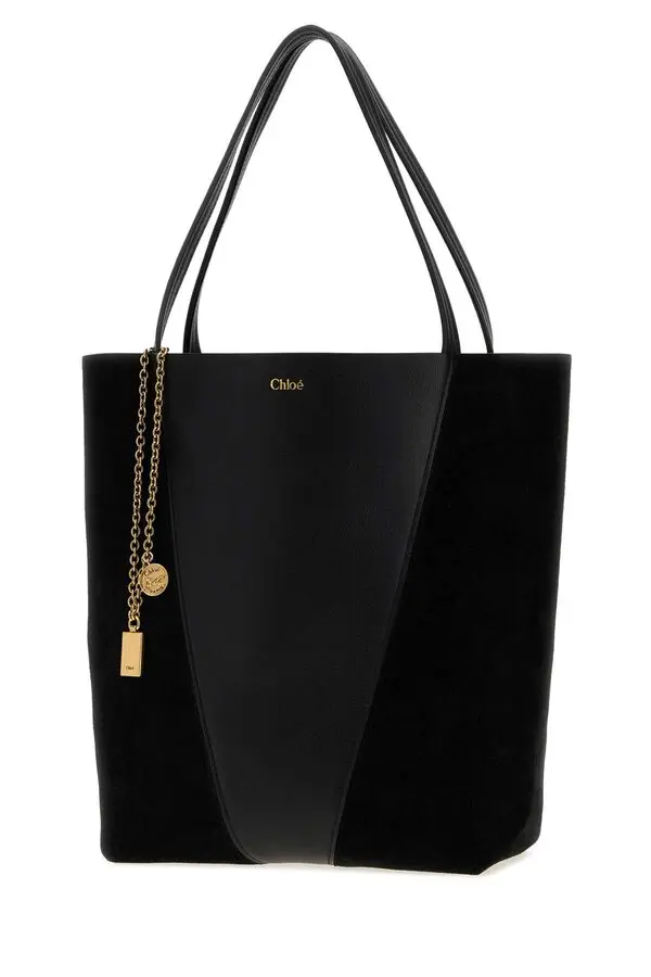Chloé Leather And Suede Spin Shopping Bag