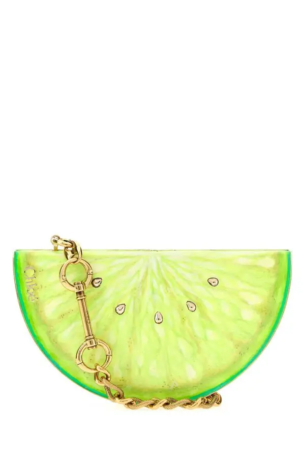 Chloé Printed Metal Tropicus Lemon Clutch