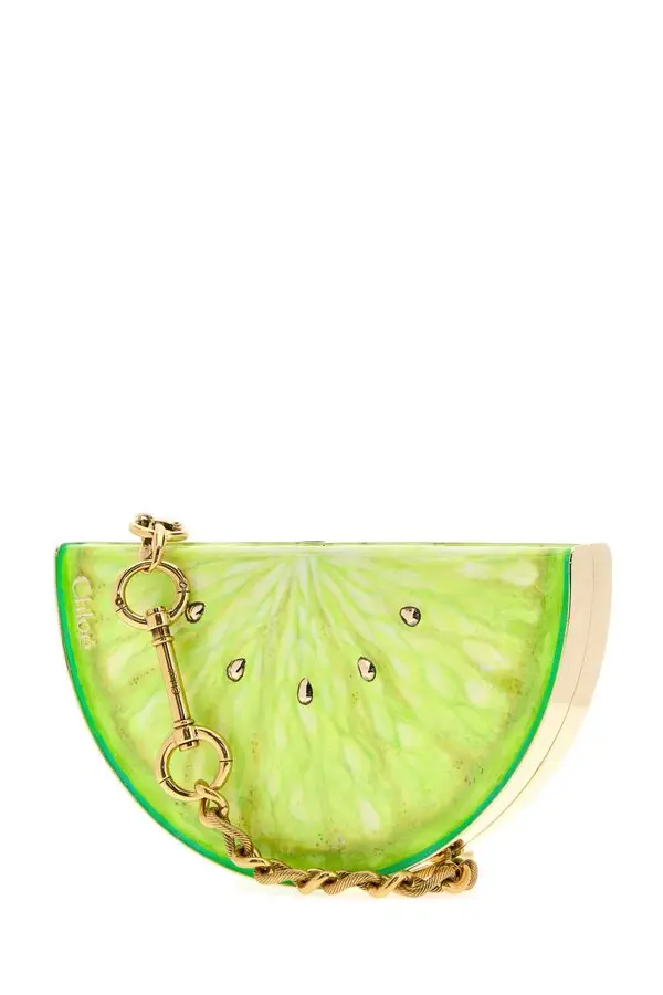 Chloé Printed Metal Tropicus Lemon Clutch