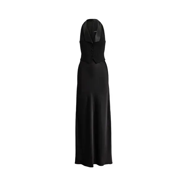 Ralph Lauren Double-faced Crepe & Satin Gown