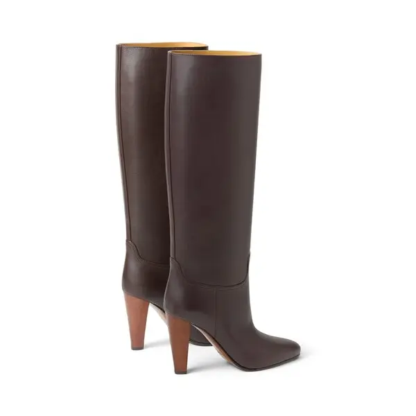 Ralph Lauren Bryne 95 Mm Calfskin Boot - Chocolate